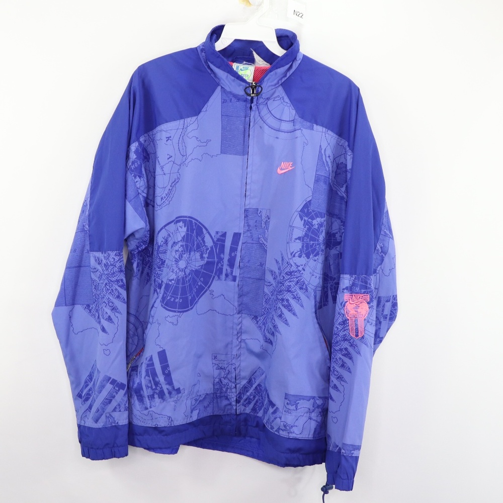 Vintage Nike International Spell Out Map Jacket - Gem